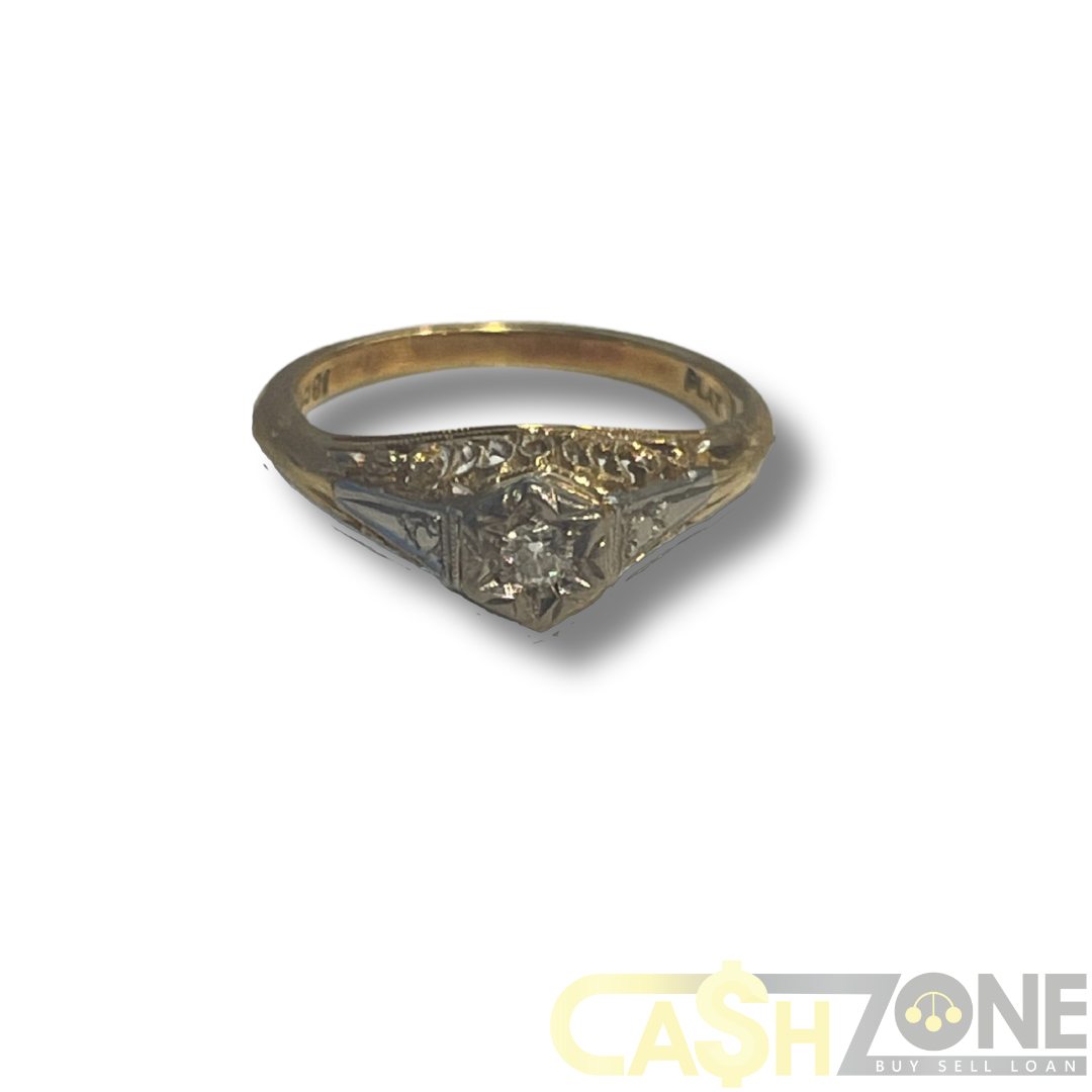 18CT Yellow Gold And Platinum Ring – Cashzone Australia